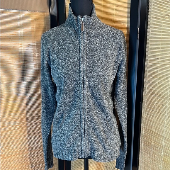 Columbia | Sweaters | Gray Knit Cardigan With Zip Front And High Collar ...